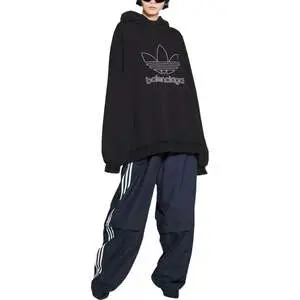 Balenciaga X Adidas Logo Oversized Hoodie White