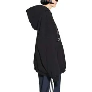 Balenciaga X Adidas Logo Oversized Hoodie White