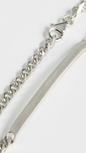 Miansai 3mm Matte Sterling Silver Id Chain Bracelet