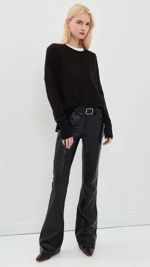 Rag & Bone Kinsley Faux Leather Low-rise Full Length Bootcut Pants
