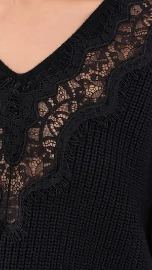 PISTOLA Chiara V Neck Lace Sweater