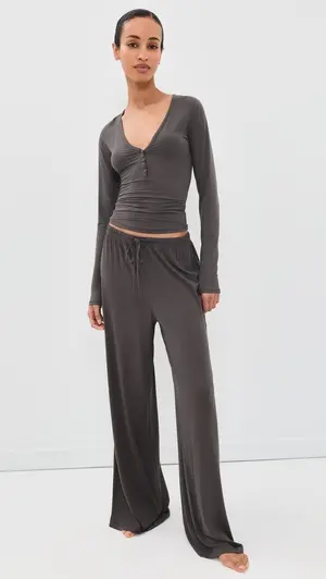 SKIMS Cloud Sleep Henley Top