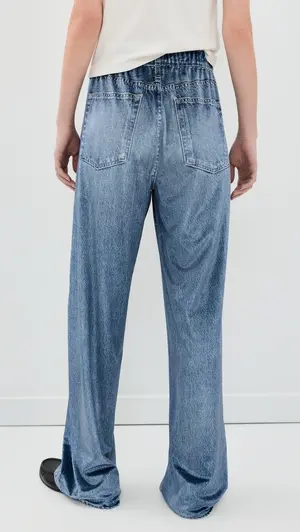 Rag & Bone Miramar Velvet Wide Leg Pull On Sweatpants