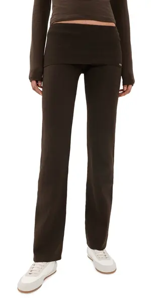 SKIMS Fold Over Knit Pants - Espresso