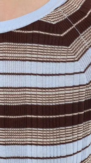 Rag & Bone Teresa Silk Blend Stripe Crew Pullover