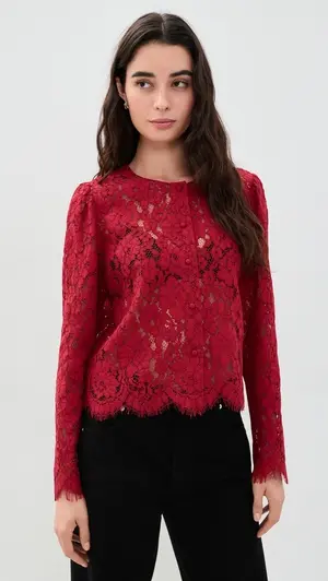 FRAME The Lace Button Down Blouse