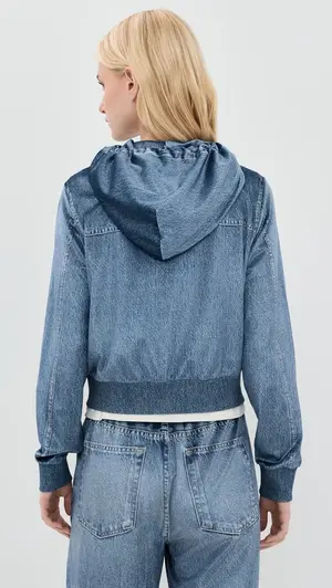 Rag & Bone Miramar Velvet Zip Up Hoodie