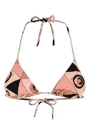 Emilio Pucci Printed Stretch Nylon Bikini Top - Multicolor