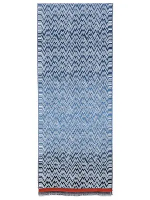Missoni Zig-zag Wool Scarf Blue