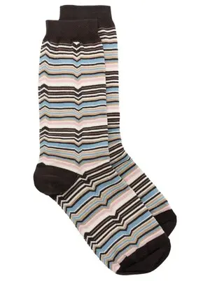 Missoni Striped Cotton Socks - Brown