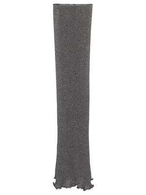 Missoni Ribbed Knit Scarf With Metallic Yarn - Grey