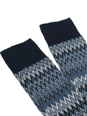 Missoni High Socks In Zig-zag Cotton