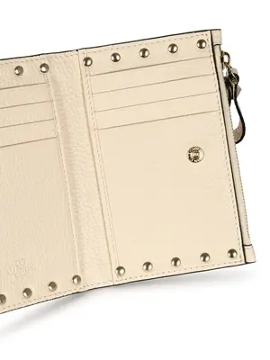 Valentino Garavani Coin Purse/card Case | Rockstud | Vitello Stampa Alce/platinum Studs