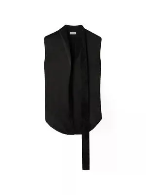 Burberry Check Silk Scarf Top - Black