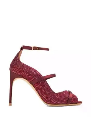 MALONE SOULIERS Cynthia Crystal-embellished Satin Sandals