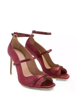 MALONE SOULIERS Cynthia Crystal-embellished Satin Sandals