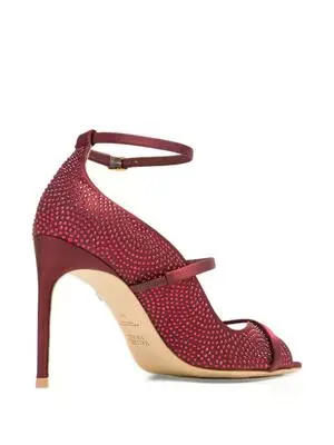 MALONE SOULIERS Cynthia Crystal-embellished Satin Sandals