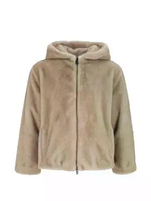 P.a.r.o.s.h Faux-fur Hooded Jacket - Neutrals