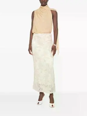 Imperial Floral-lace Pencil Maxi Skirt