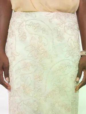 Imperial Floral-lace Pencil Maxi Skirt