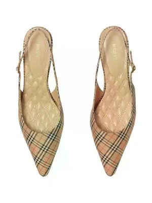 Burberry Check Dame Slingback Pumps
