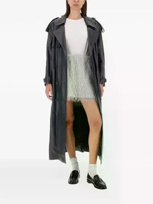 SALVATORE SANTORO Leather Trench Coat - Grey
