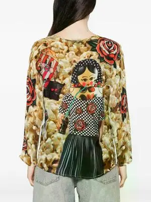The Artistylist Popcorn-print Blouse