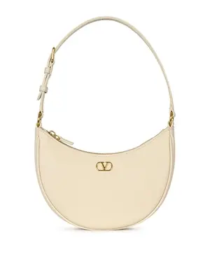 Valentino Garavani Mini Hobo | Vlogo Signature | Vit. Soft Grain/a.brass Logo