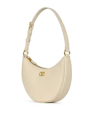 Valentino Garavani Mini Hobo | Vlogo Signature | Vit. Soft Grain/a.brass Logo