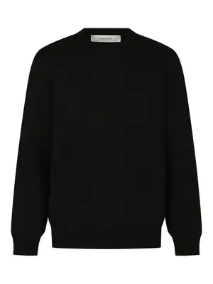 GOLDEN GOOSE Golden M's Knit Regular Crew Neck Organic Cotton With Logo - Black