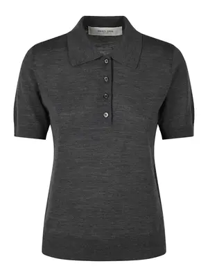 GOLDEN GOOSE Golden W's Polo Knit Short Sleeves Merino Wool