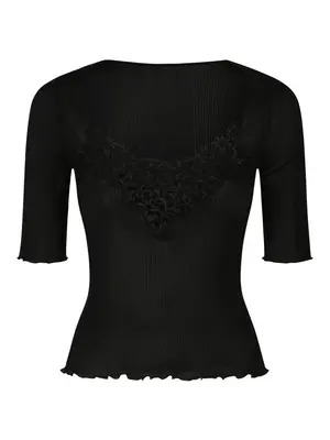 Saint Laurent T Shirt Manches Cour - Black