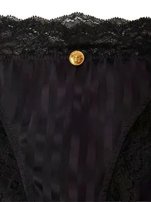 Versace Lace-trim Jacquard Silk Slip Briefs