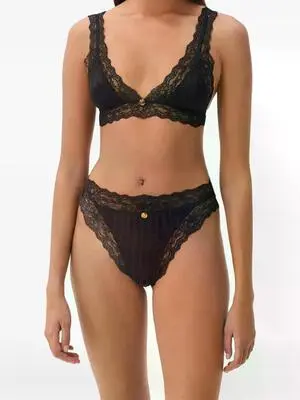 Versace Lace-trim Jacquard Silk Slip Briefs
