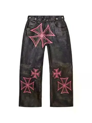 VALE FOREVER Croxxx Leather Trousers - Black