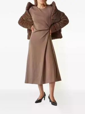 MEIMEIJ Knot-detail Long-sleeve Midi Dress