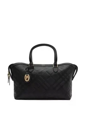 BURBERRY Small Embossed-check Zip Tote