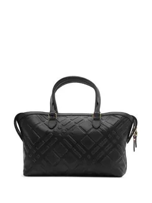 Burberry Small Embossed-check Zip Tote