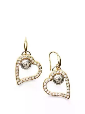 Versace Medusa Crystal-embellished Heart Earrings