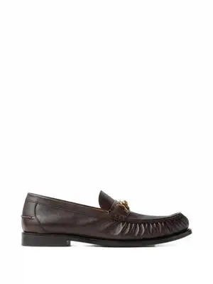 Versace Adrian Leather Loafers - Brown