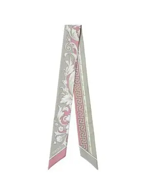 Versace Printed Silk Twill Ribbon - Grey