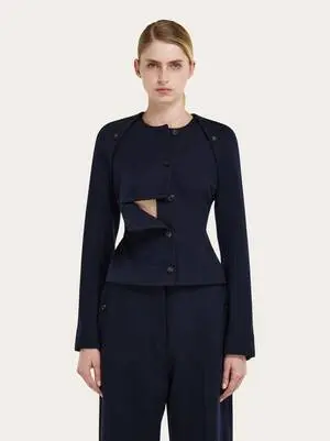 FERRAGAMO Cropped Jacket With Button Detail