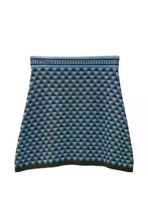 Versace Greca-waistband Geometric-pattern Mini Skirt