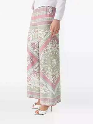 Versace Barocco-print Silk Trousers