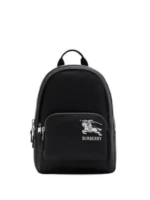 Burberry Knight Logo Zip Backpack - Black