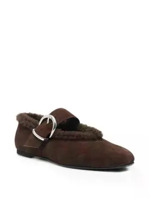 Liviana Conti Buckle-fastening Shearling-trim Loafers - Brown