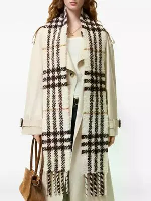 Burberry Narrow Check Alpaca-wool-blend Bouclé Scarf