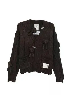 Mihara Yasuhiro X Pink House Bear Motif Cardigan - Black