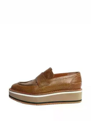 Clergerie Snake-embossed Platform Shoes - Brown