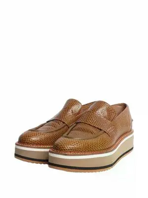 Clergerie Snake-embossed Platform Shoes